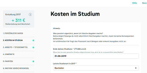 5€ Wundertax Gutschein Studentensteuererklärung.de - November 2023 | 5 ...
